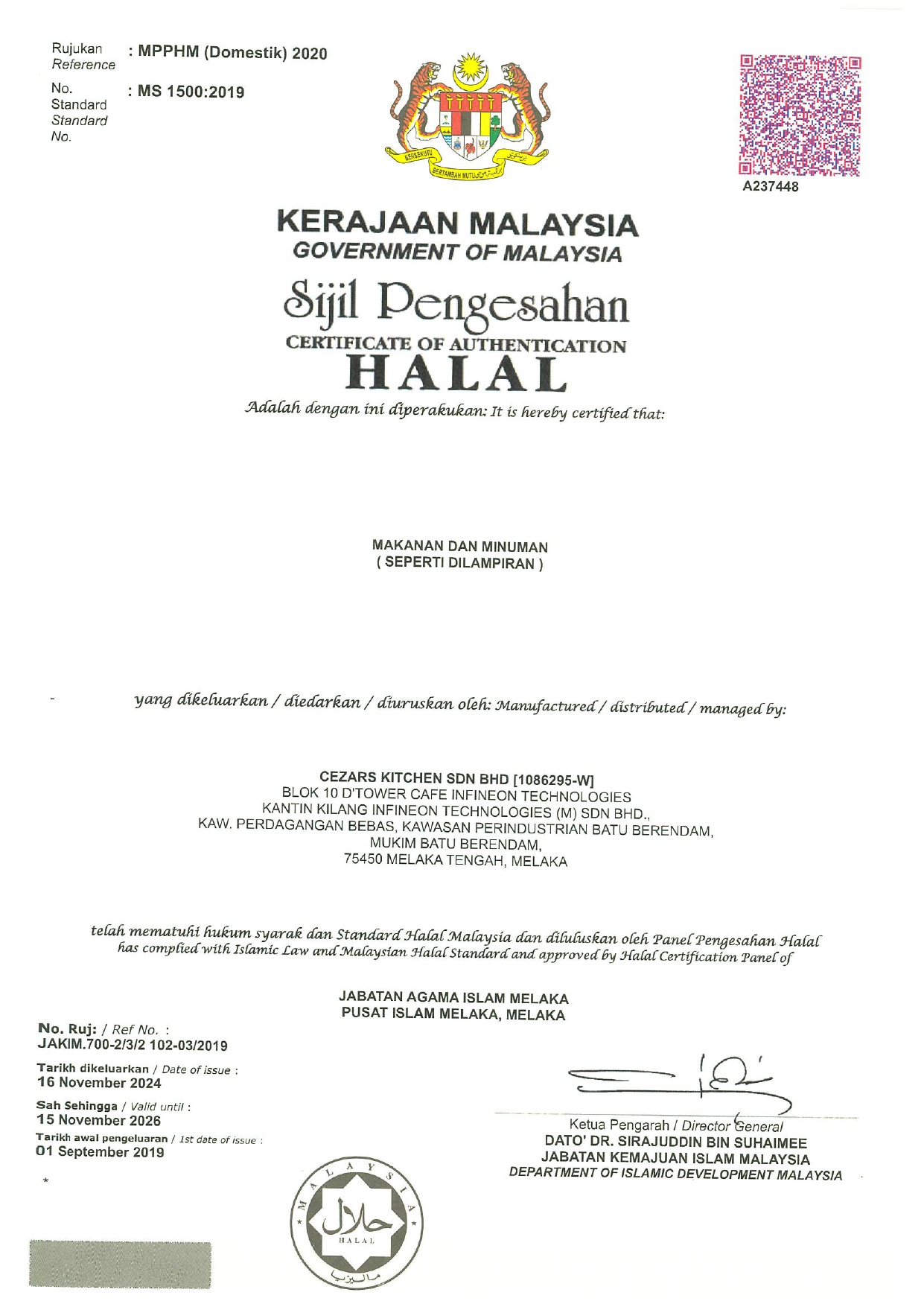 Halal Policy – Cezars Kitchen Sdn. Bhd.